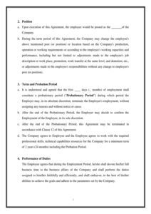 Employment Bond Agreement Format - Download - Word | PDF