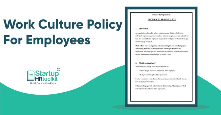 Workplace Culture Policy - Download Sample- Word | PDF