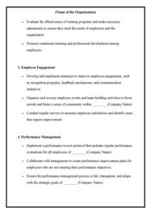 KRA For HR Managers - Download Sample - Word | PDF